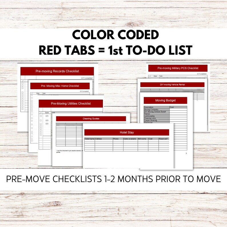 PCS Military Moving Planner, Excel Spreadsheet, Home Moving Tips - Etsy