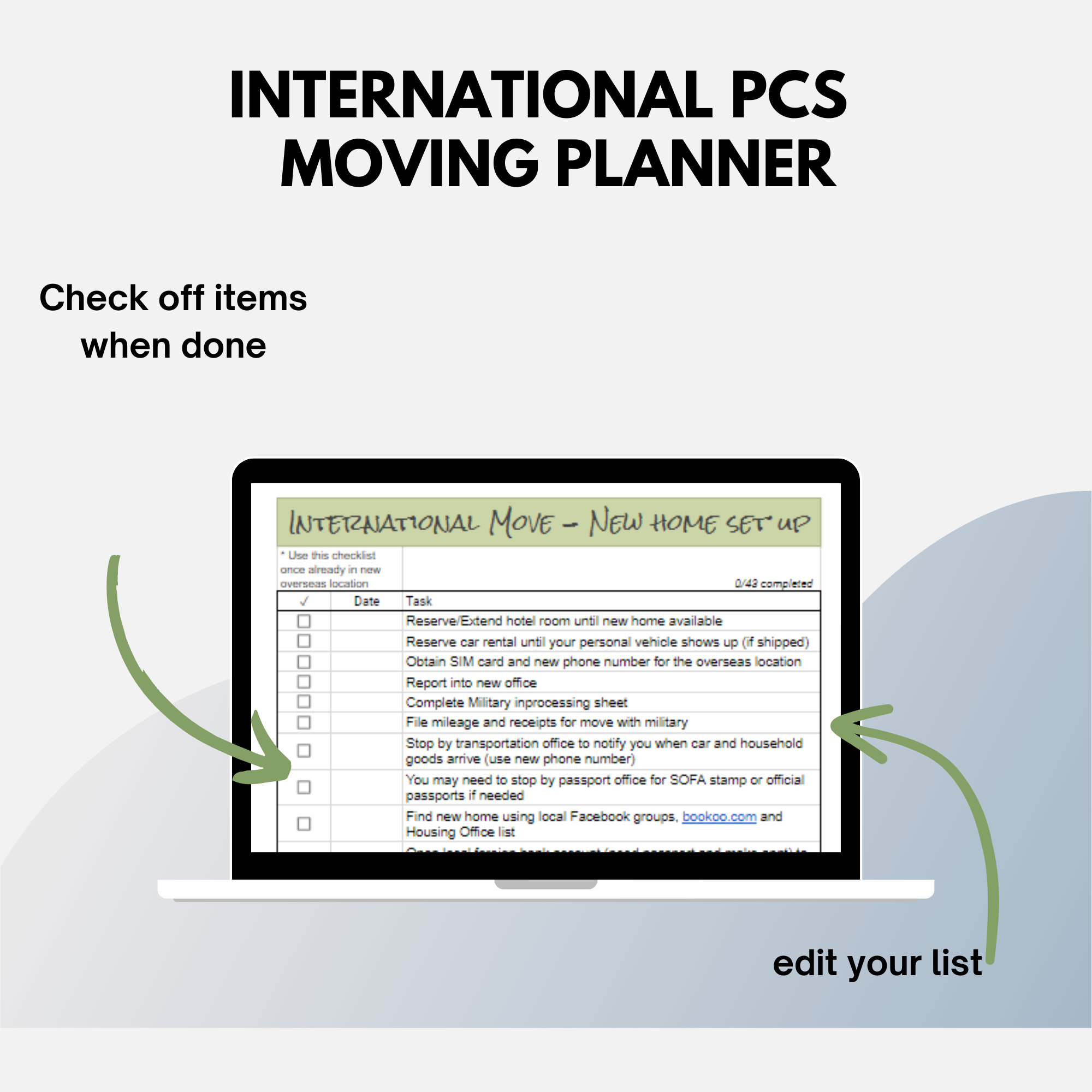 Printable International PCS Moving Planner Moving Checklist - Etsy