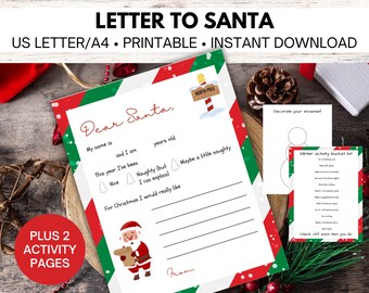 Letter to Santa & Santa Response Christmas Wish List Christmas ...