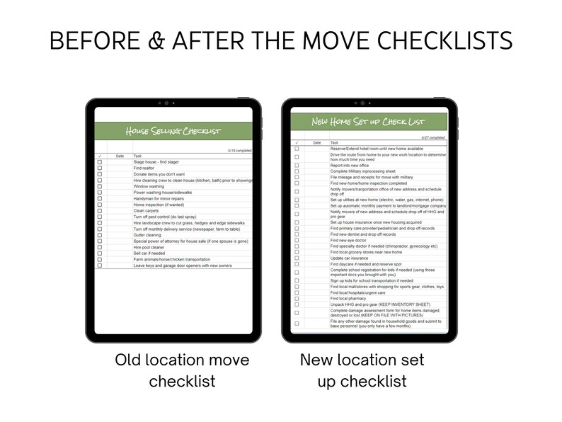 PCS Moving Checklist Binder Printable CONUS and International - Etsy