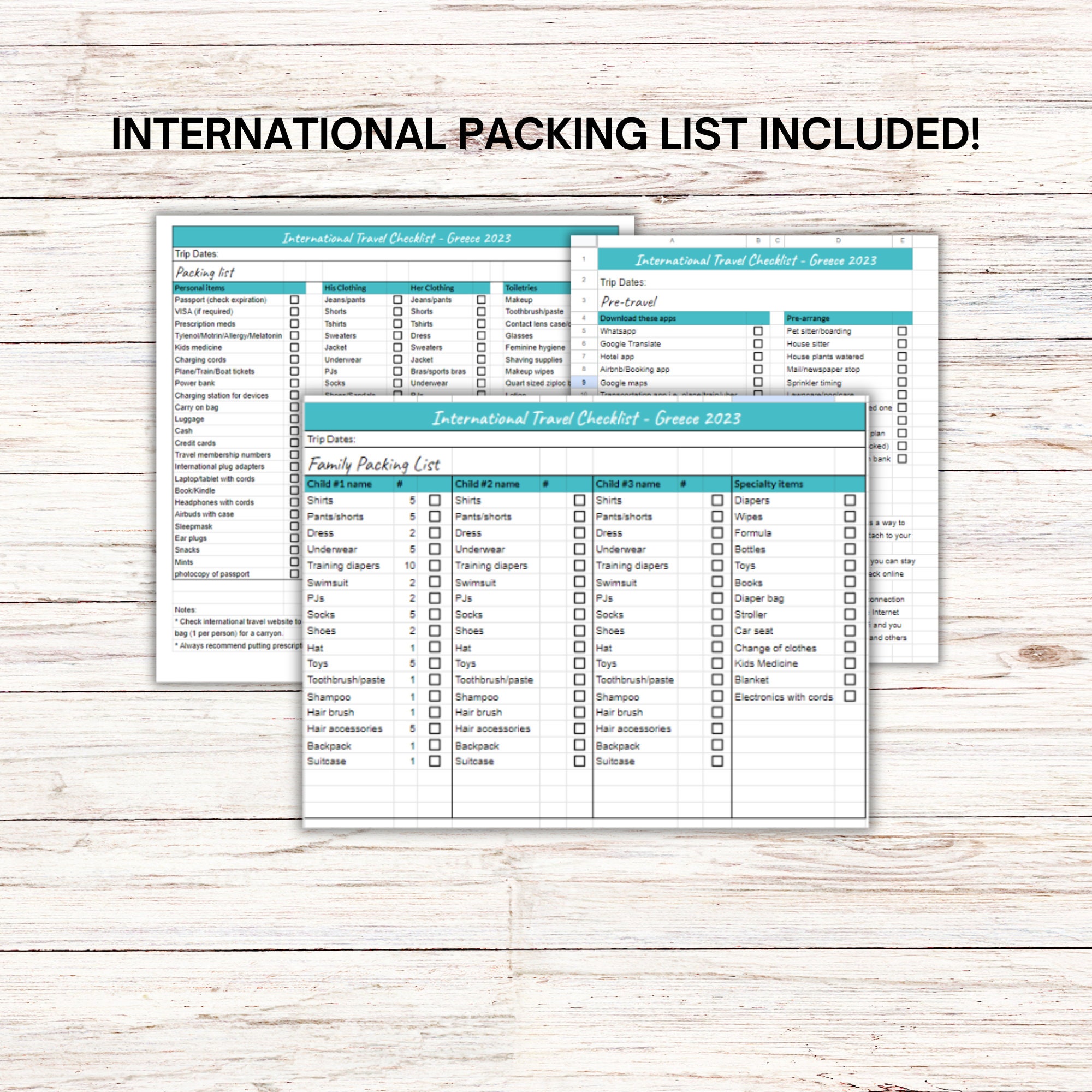 Digital Vacation Travel Planner Template, Printable Itinerary for ...