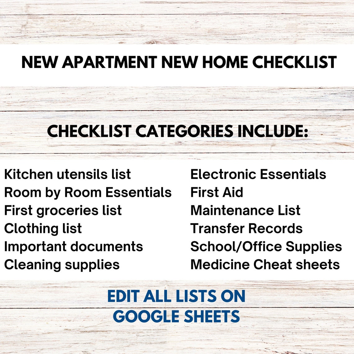 New Home Apartment Checklist Moving Checklist Editable in - Etsy