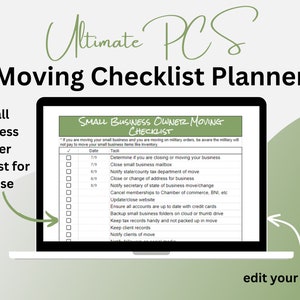 PCS Moving Checklist Binder Printable, CONUS and International Moving ...