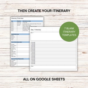 Digital Vacation Travel Planner Template, Printable Itinerary for ...