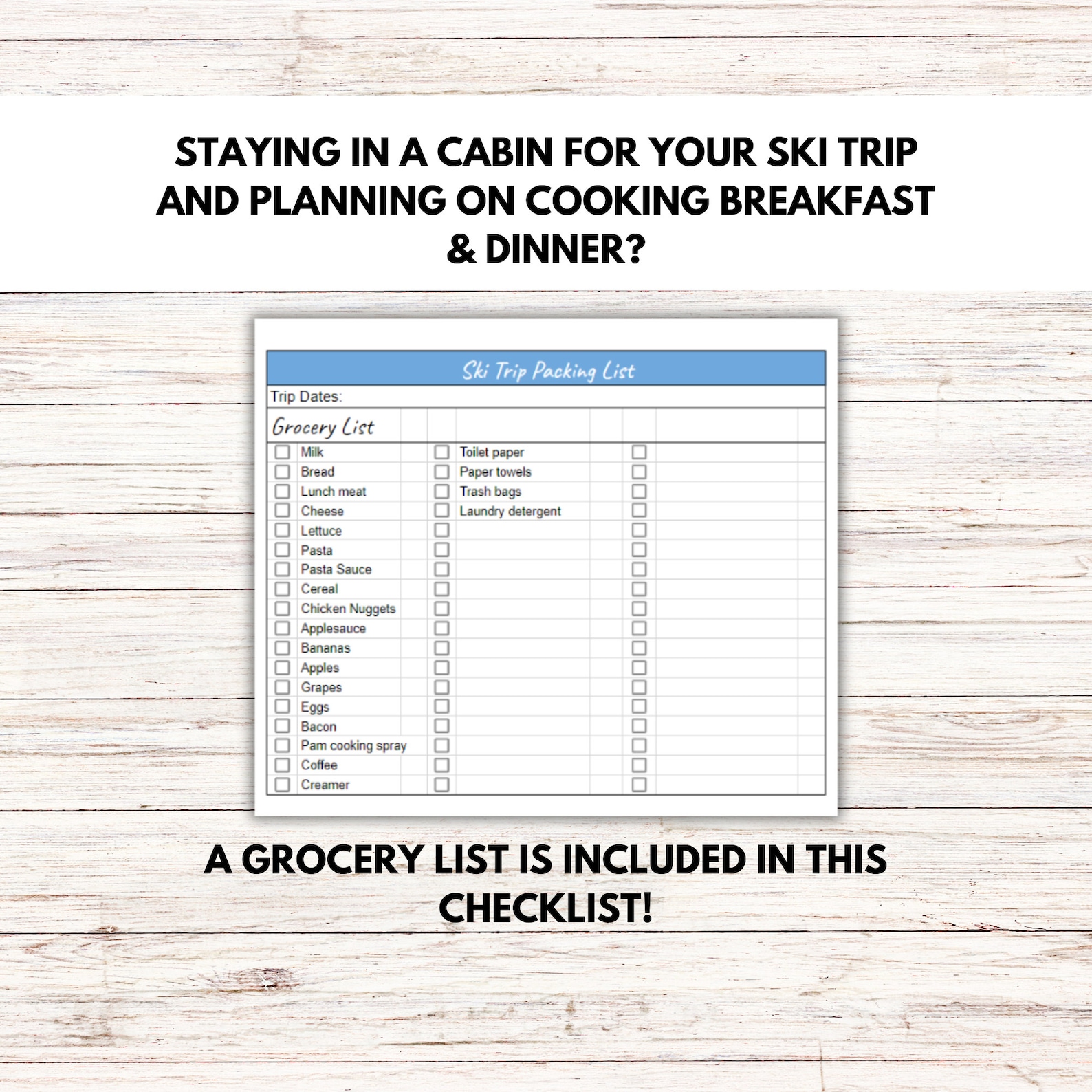 Printable Ski Trip Packing List, Digital Checklist, Family Packing List ...