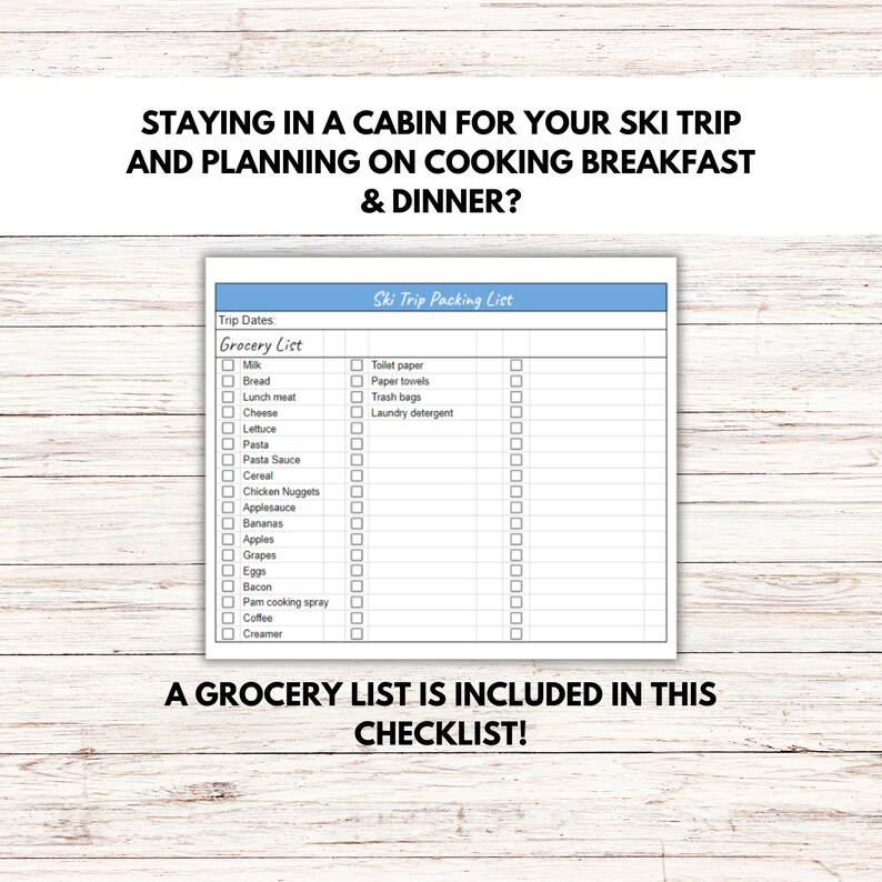 Printable Ski Trip Packing List, Digital Checklist, Family Packing List ...