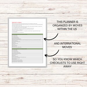 PCS Moving Checklist Binder Printable, CONUS and International Moving ...