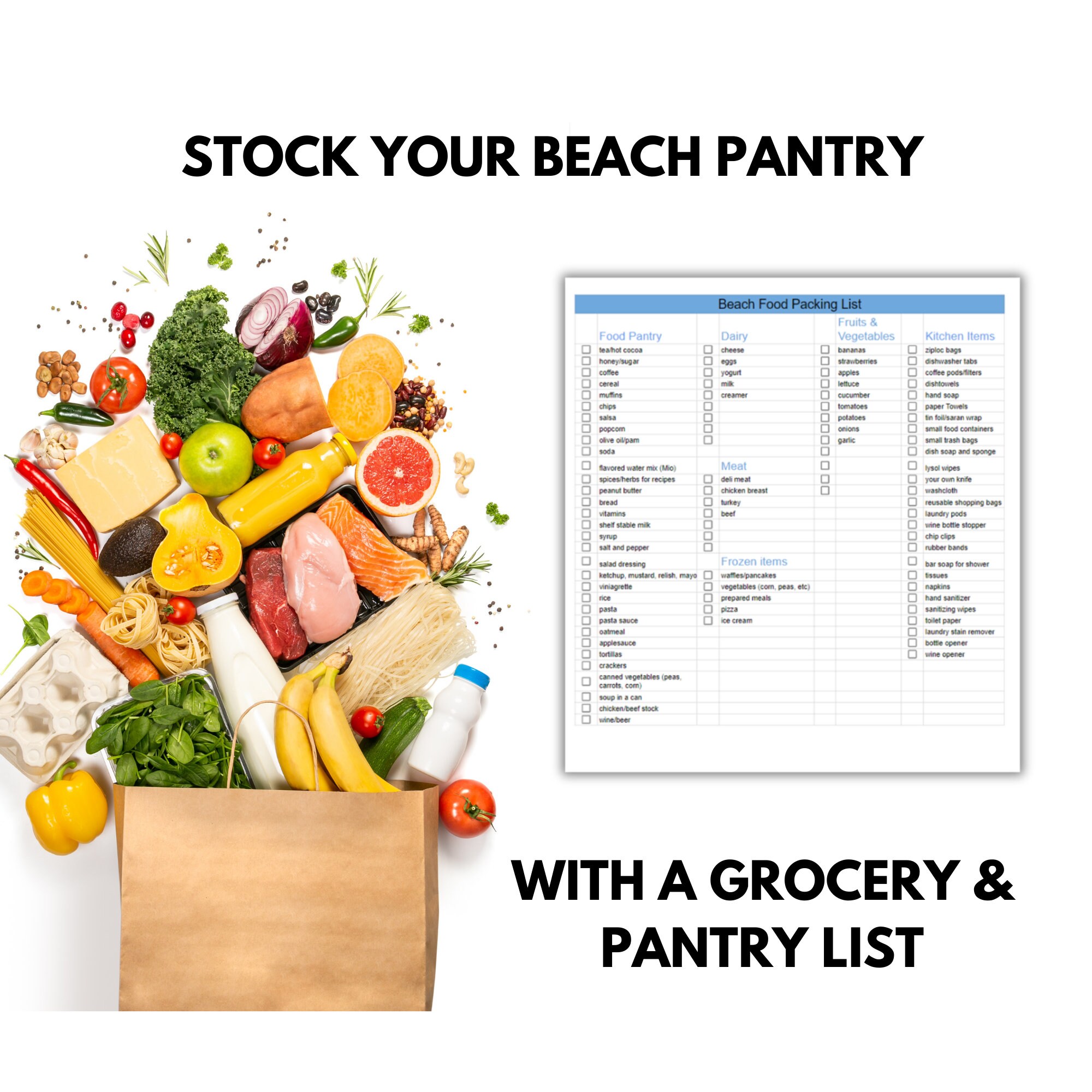 Beach Packing Checklist, Google Sheets, Summer Vacation Packing List - Etsy