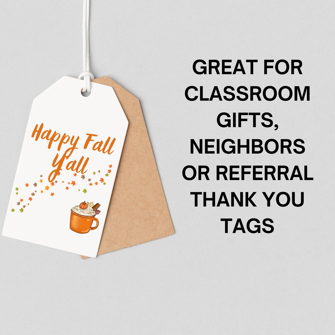 Happy Fall Y'all Gift Tags, Printable Pumpkin Spice Autumn Tags, Fall ...