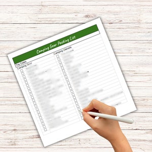 Tent Camping Packing Checklist, Google Sheets, Outdoor Recreation ...