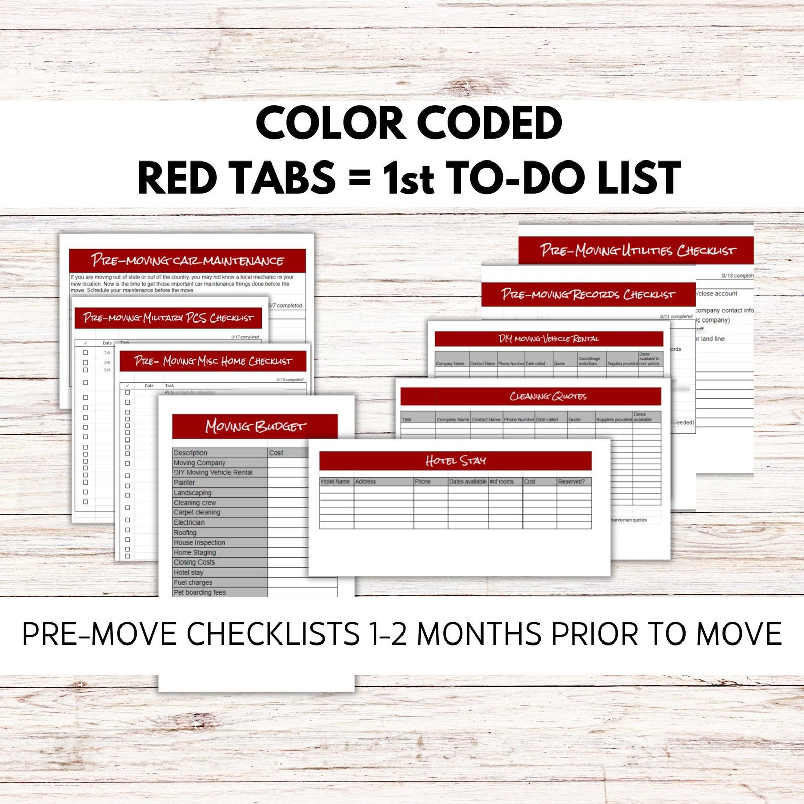 PCS Moving Checklist Binder Printable, CONUS and International Moving ...