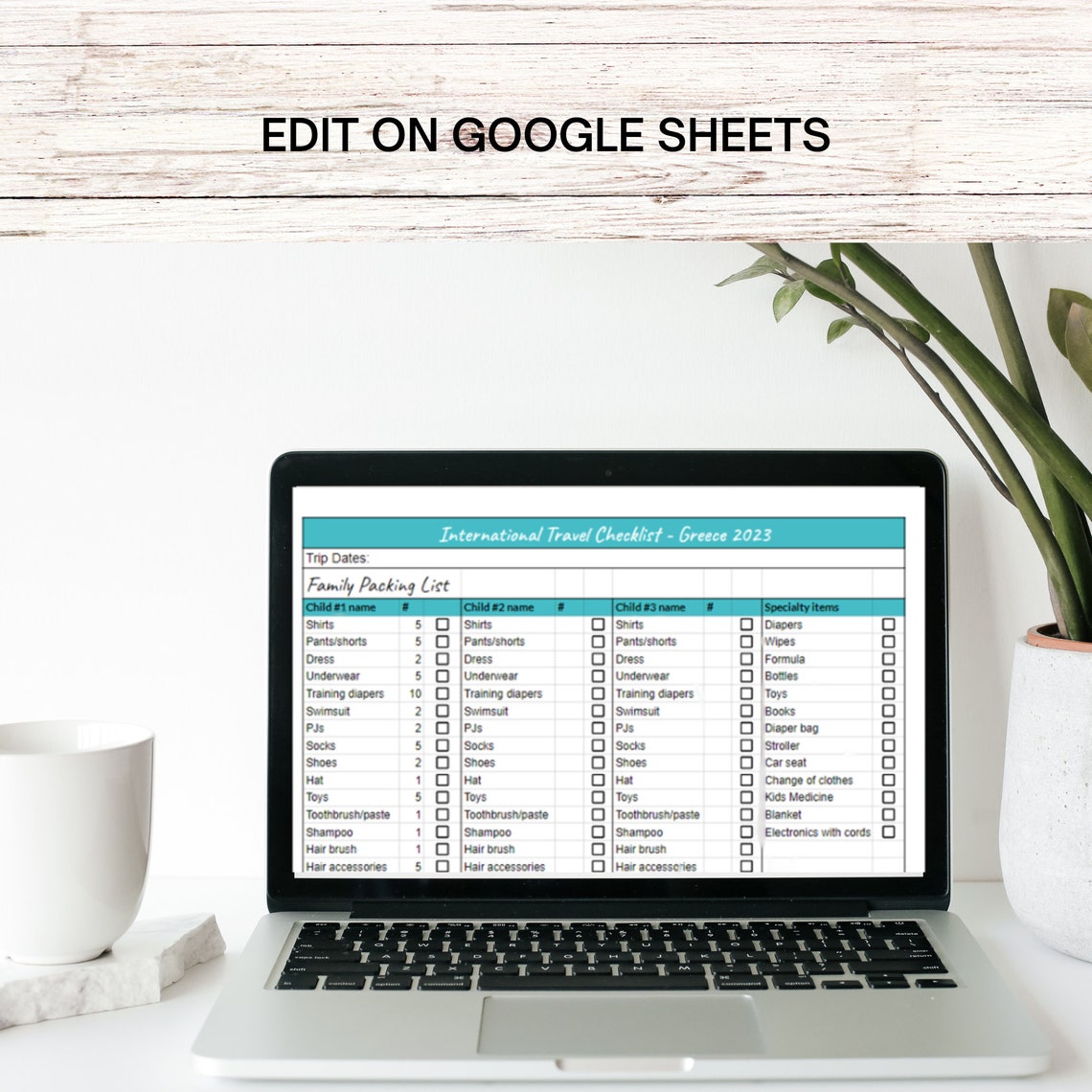 International Packing List Template, Google Sheets, Packing List - Etsy