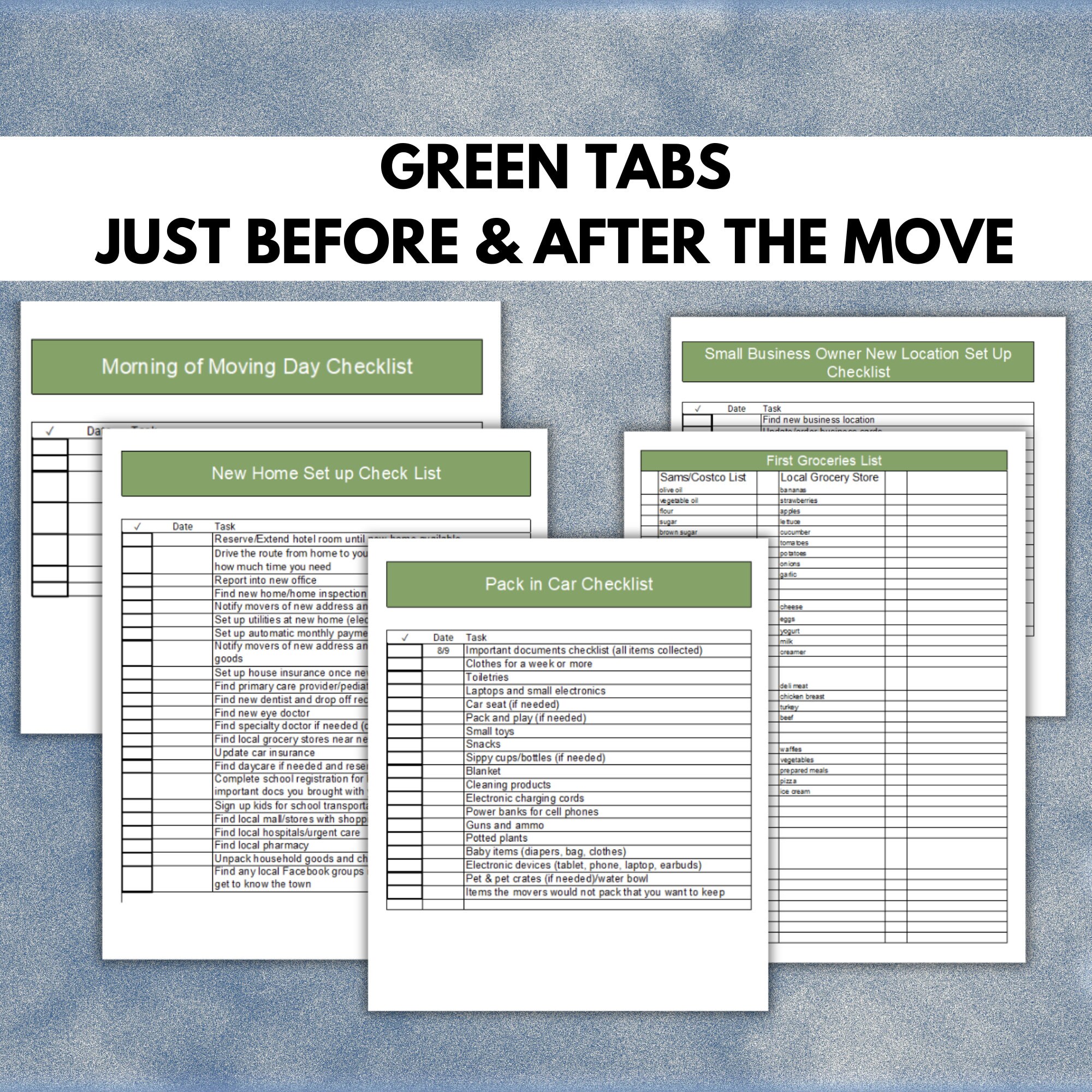 US & International PCS Moving Checklist Planner, MS Excel, Relocation ...