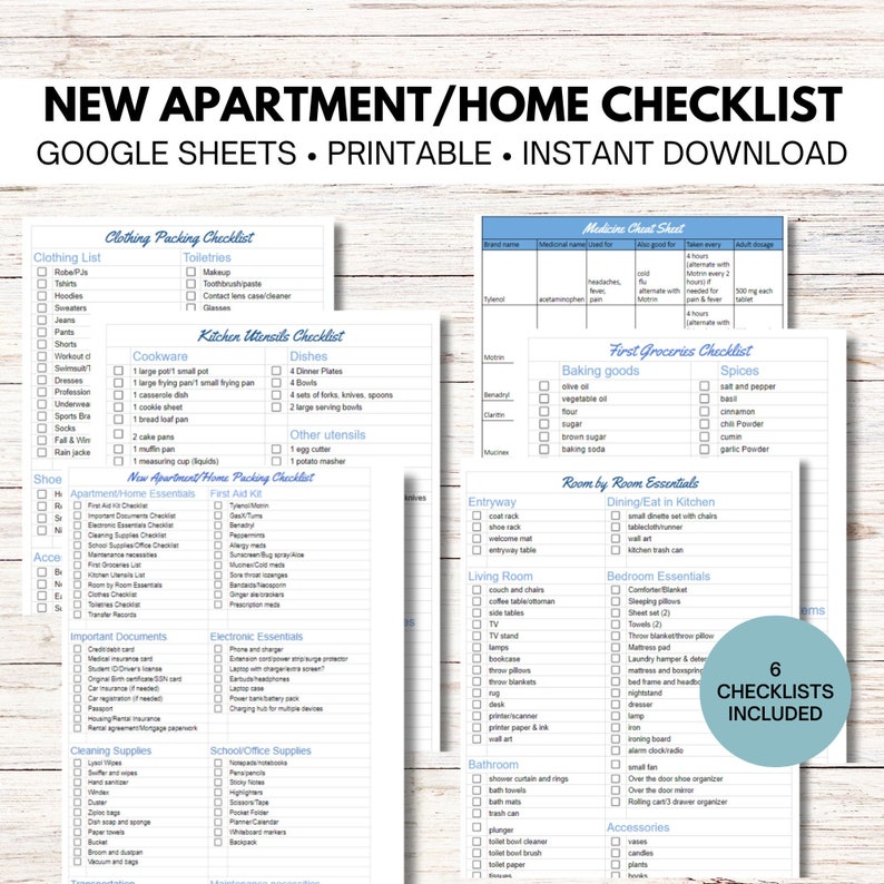New Home Apartment Checklist Moving Checklist Editable in - Etsy