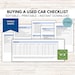 Buying a Used Car Checklist, Auto Dealer, Printable Budget Tracker and ...