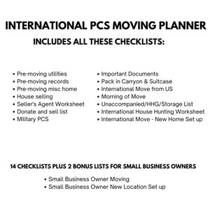 Printable International PCS Moving Planner Moving Checklist - Etsy