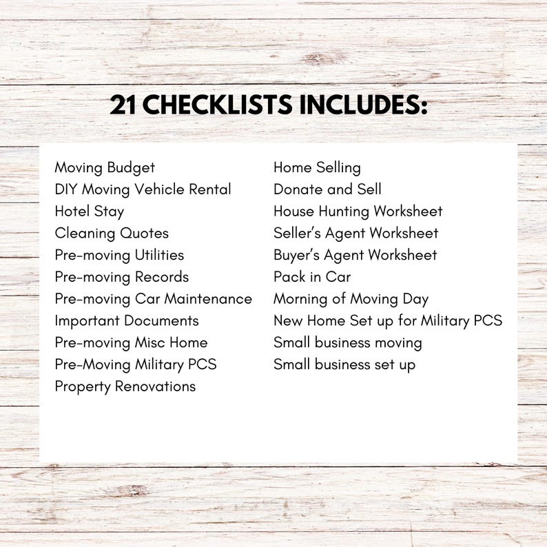 Military Moving Planner Printable, Moving Checklist, Editable in Google ...