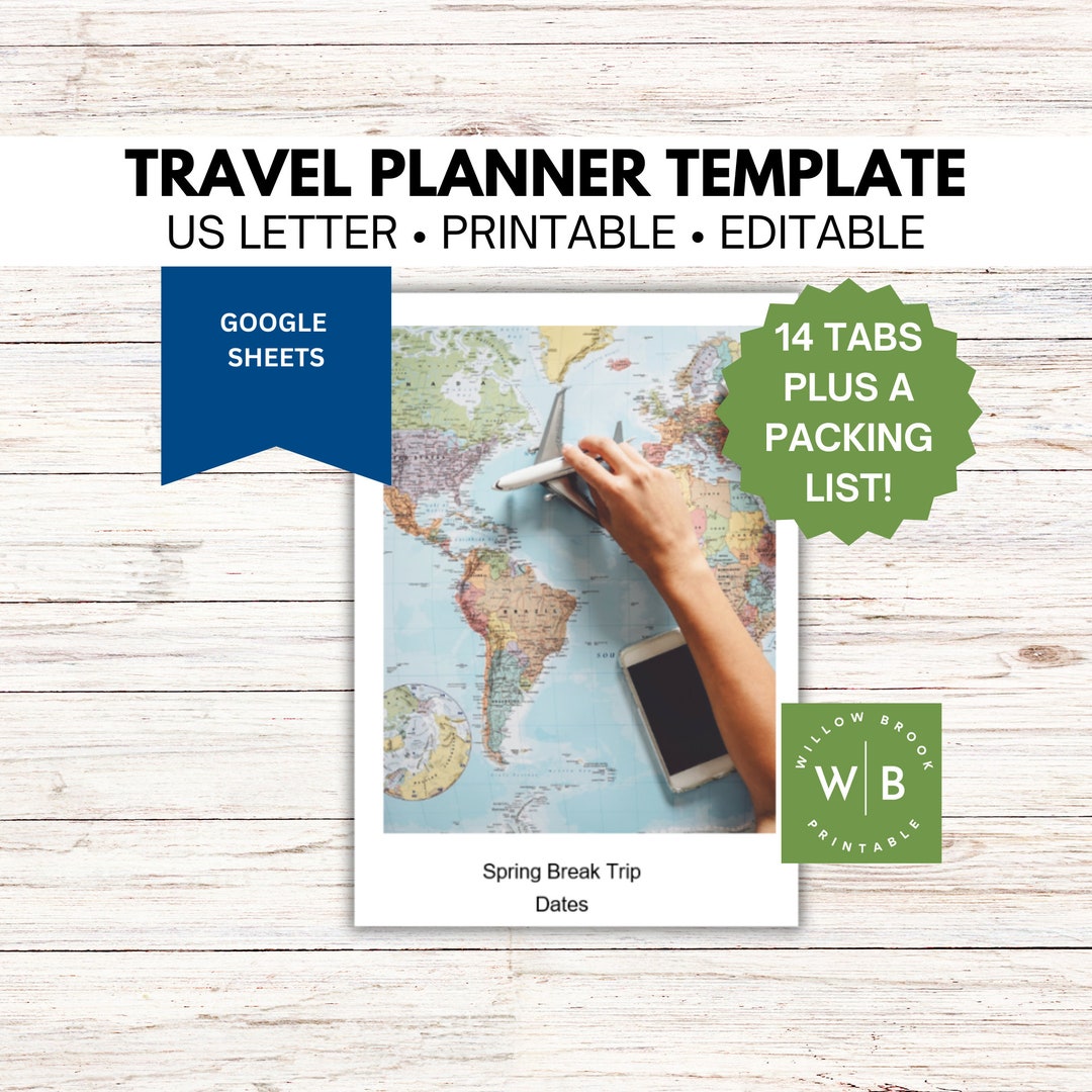 Digital Vacation Travel Planner Template, Printable Itinerary for ...