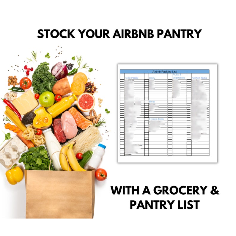 Airbnb Vacation Packing Checklist, Printable Travel Planner, MS Excel ...