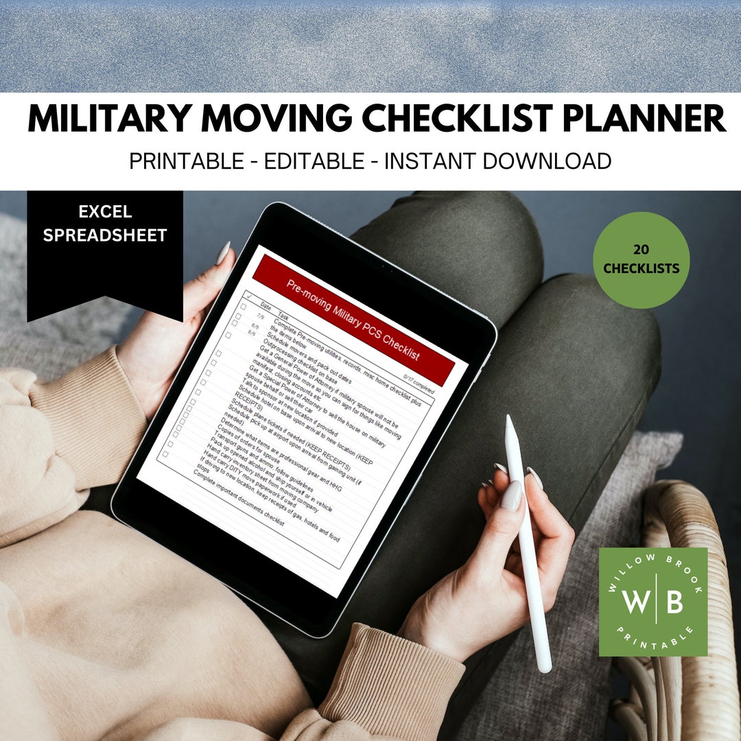 PCS Military Moving Planner, Excel Spreadsheet, Home Moving Tips - Etsy