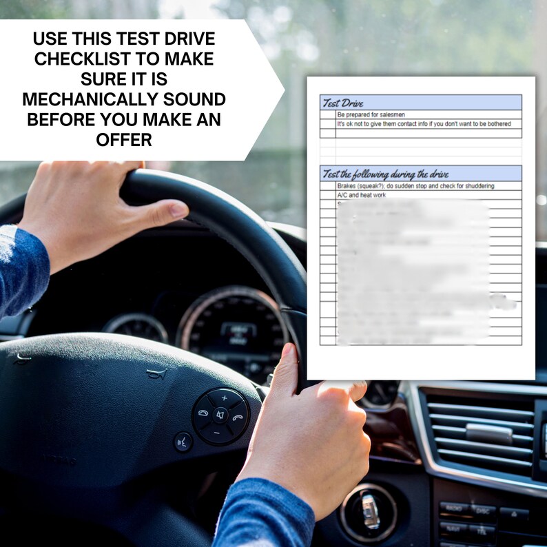 Buying a Used Car Checklist, Auto Dealer, Printable Budget Tracker and ...