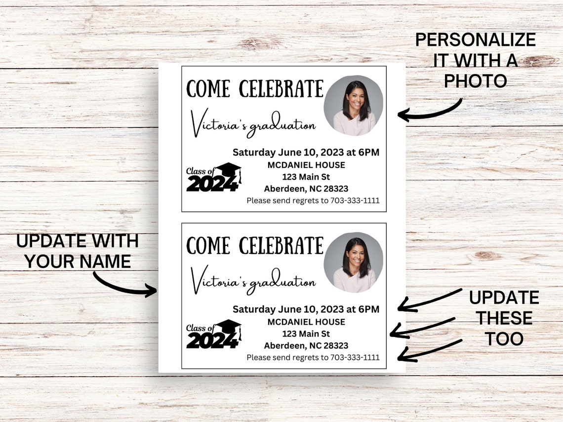 Graduation Party Invitation Instant Download, Digital Invitation ...