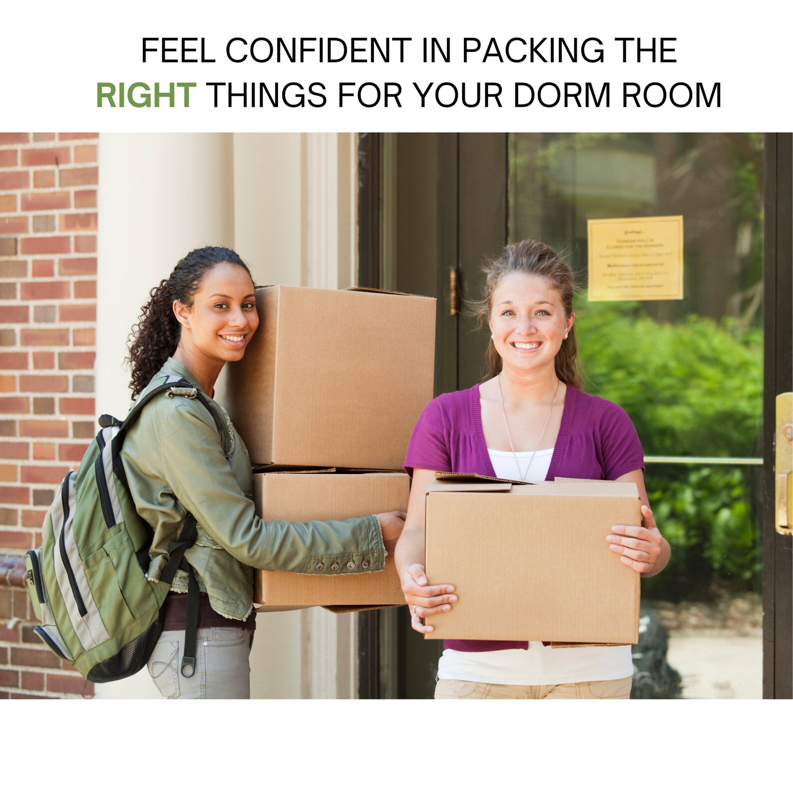 College Freshman Dorm Room Packing List, Printable Checklist, Excel ...