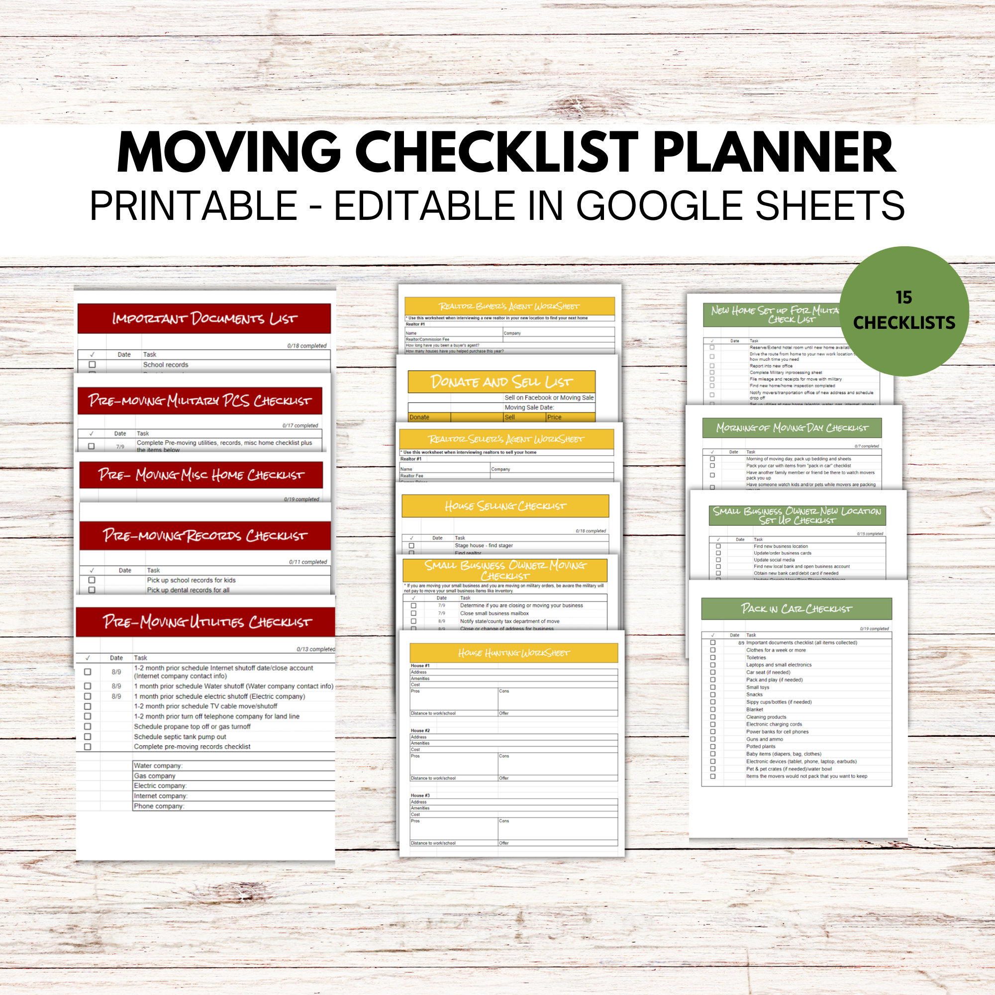Military Moving Planner Printable Moving Checklist Editable - Etsy