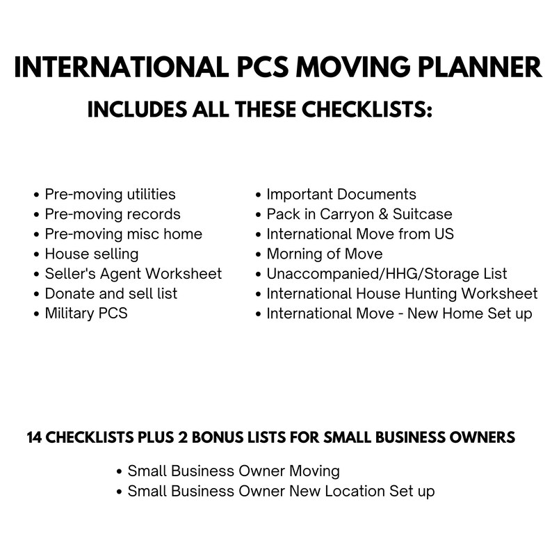 Moving Overseas PCS Binder, Editable Military Relocation Packing ...