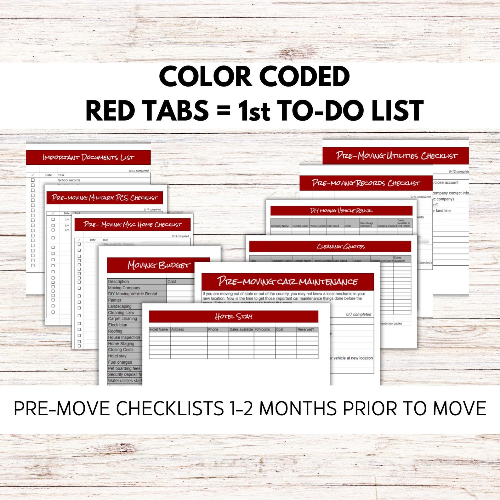 Military Moving Planner Printable, Moving Checklist, Editable in Google ...