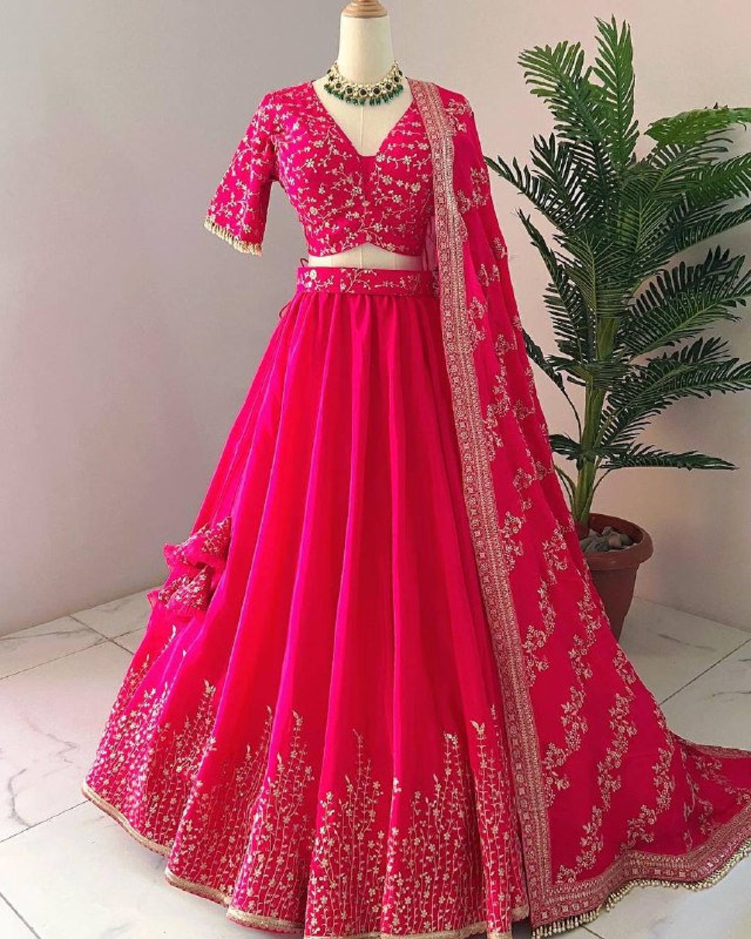 Designer Pink Lehenga Mirror Work Lehenga Choli for Women Indian ...