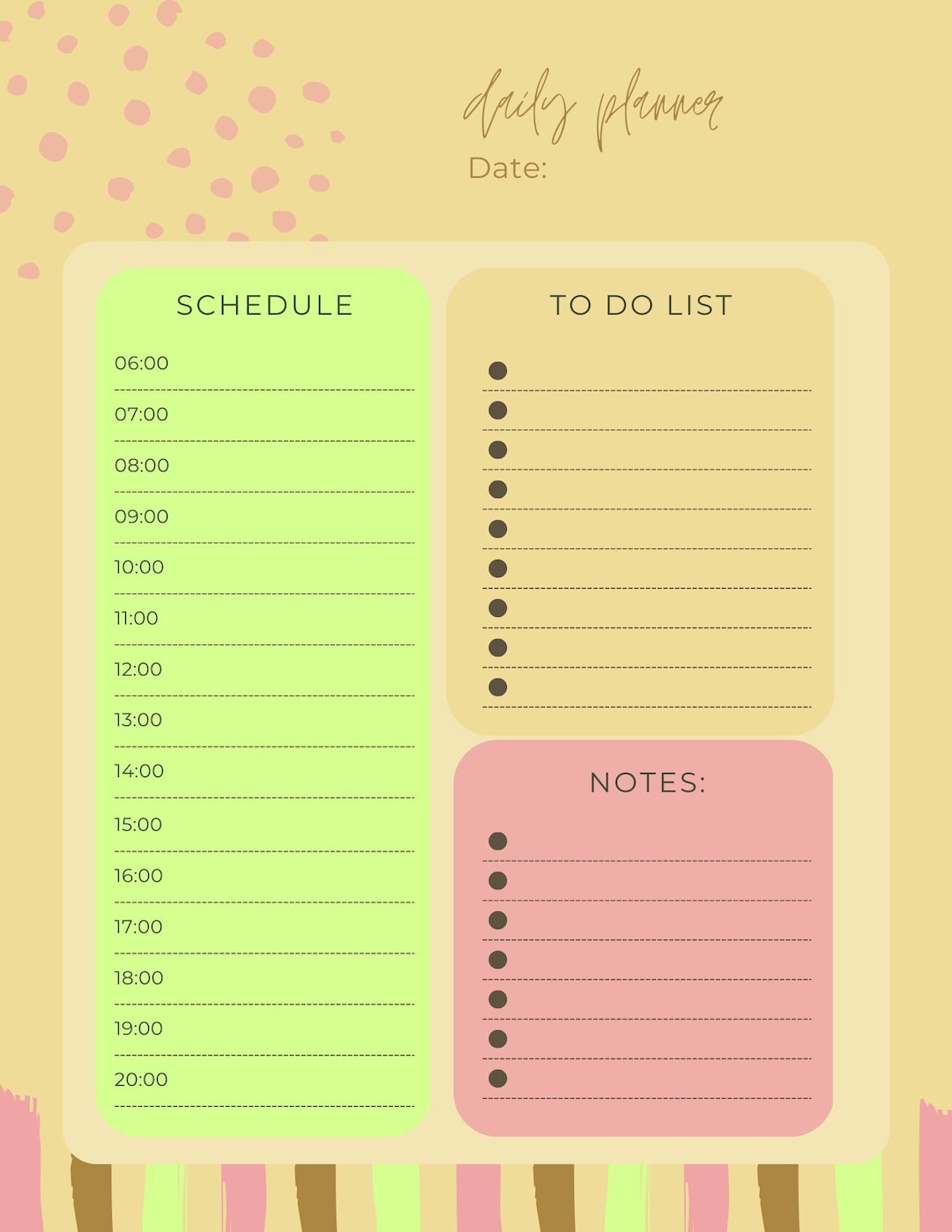 Daily Planner - Instant Download PDF - Etsy