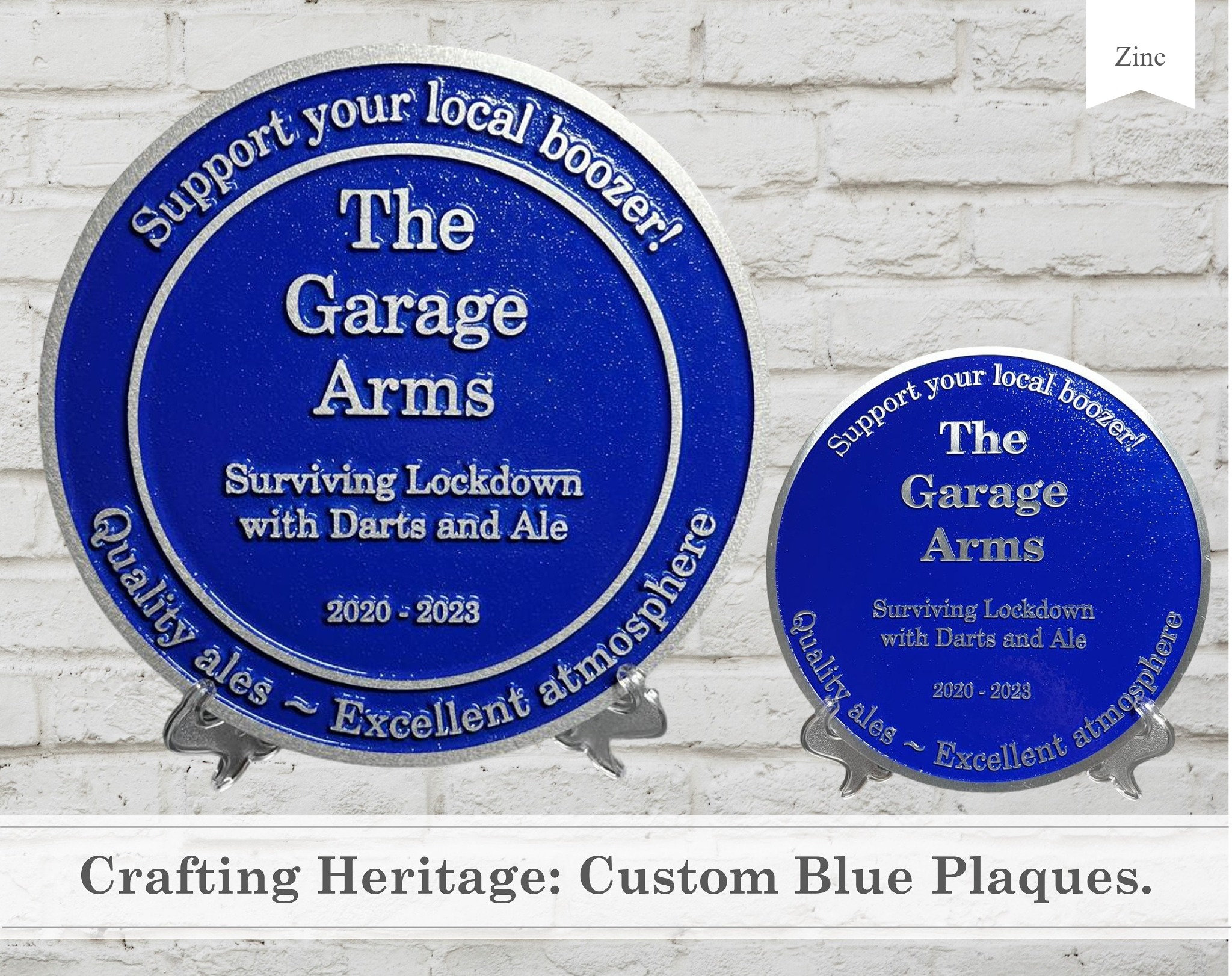 Heritage-inspired Custom Replica Blue Plaque - 2 Design Options ...