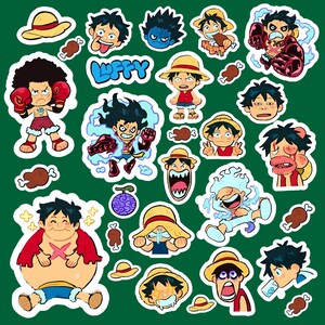 Straw Hat Stickers Pack, Cute Luffy Stickers One Piece Stickers ...