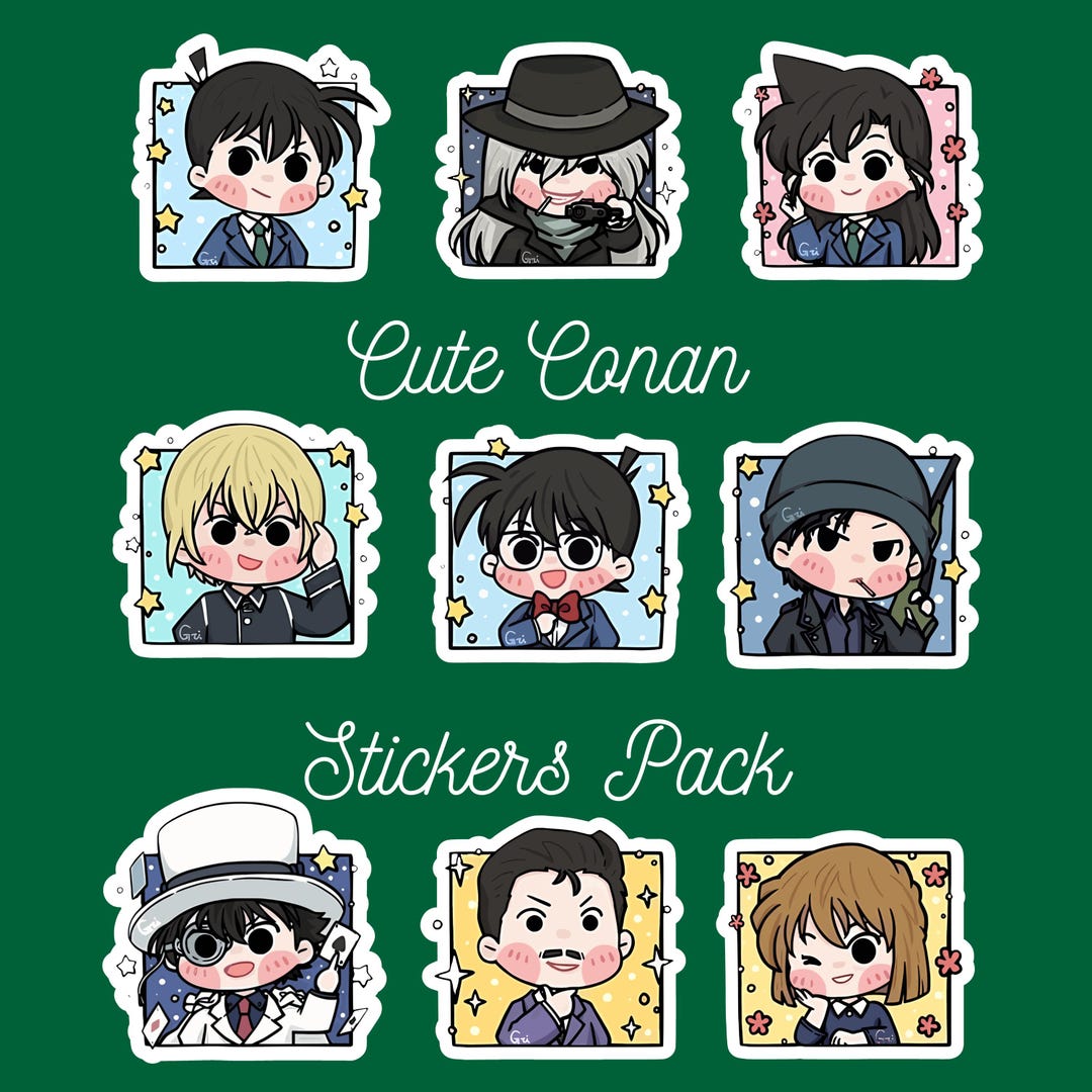 Conan Stickers Pack Conan Stickers Anime Sticker, Digital Printable ...