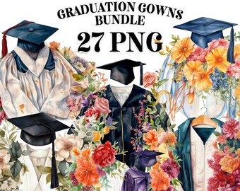 GRADUATION CELEBRATION CLIPART Bundle 23x Png Watercolor Grad ...
