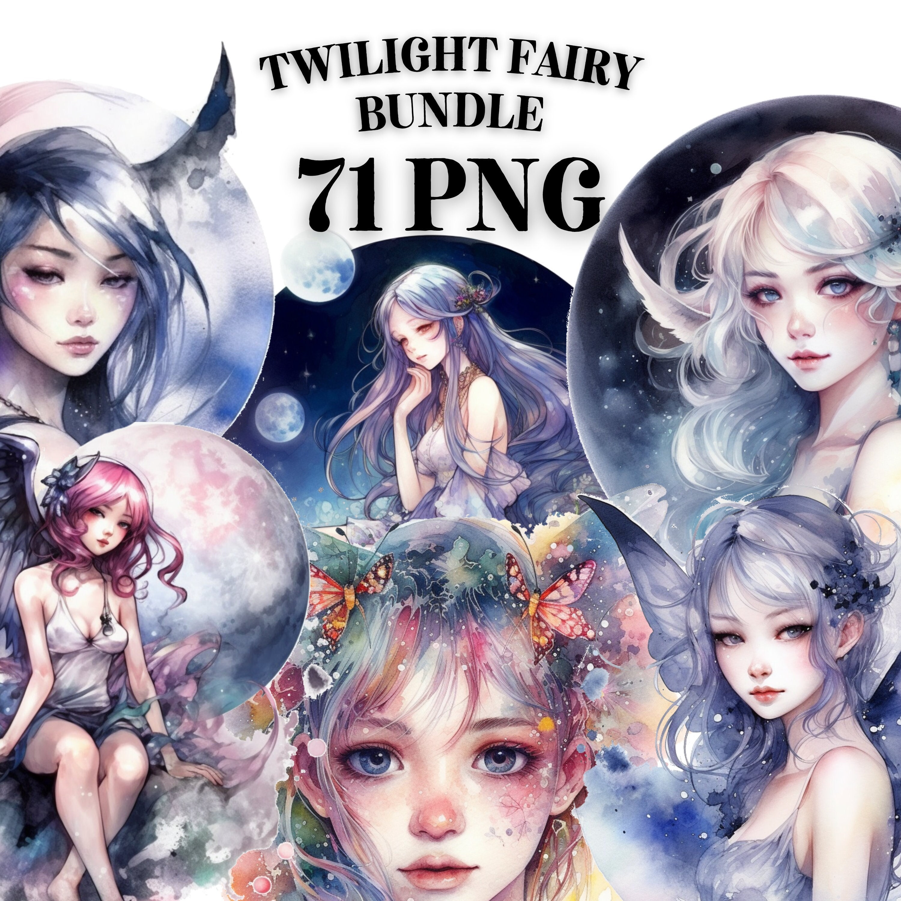 TWILIGHT FAIRY CLIPART Bundle 71x Png Fantasy Magical Lunar - Etsy