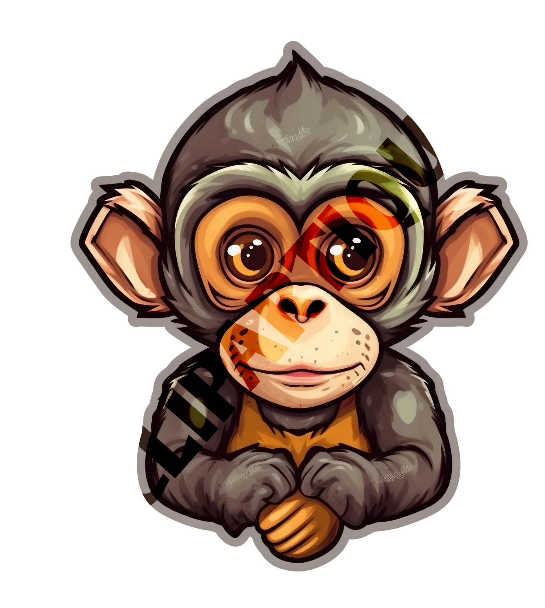 Monkey Sticker 10x Variations Digital Download Transparent - Etsy