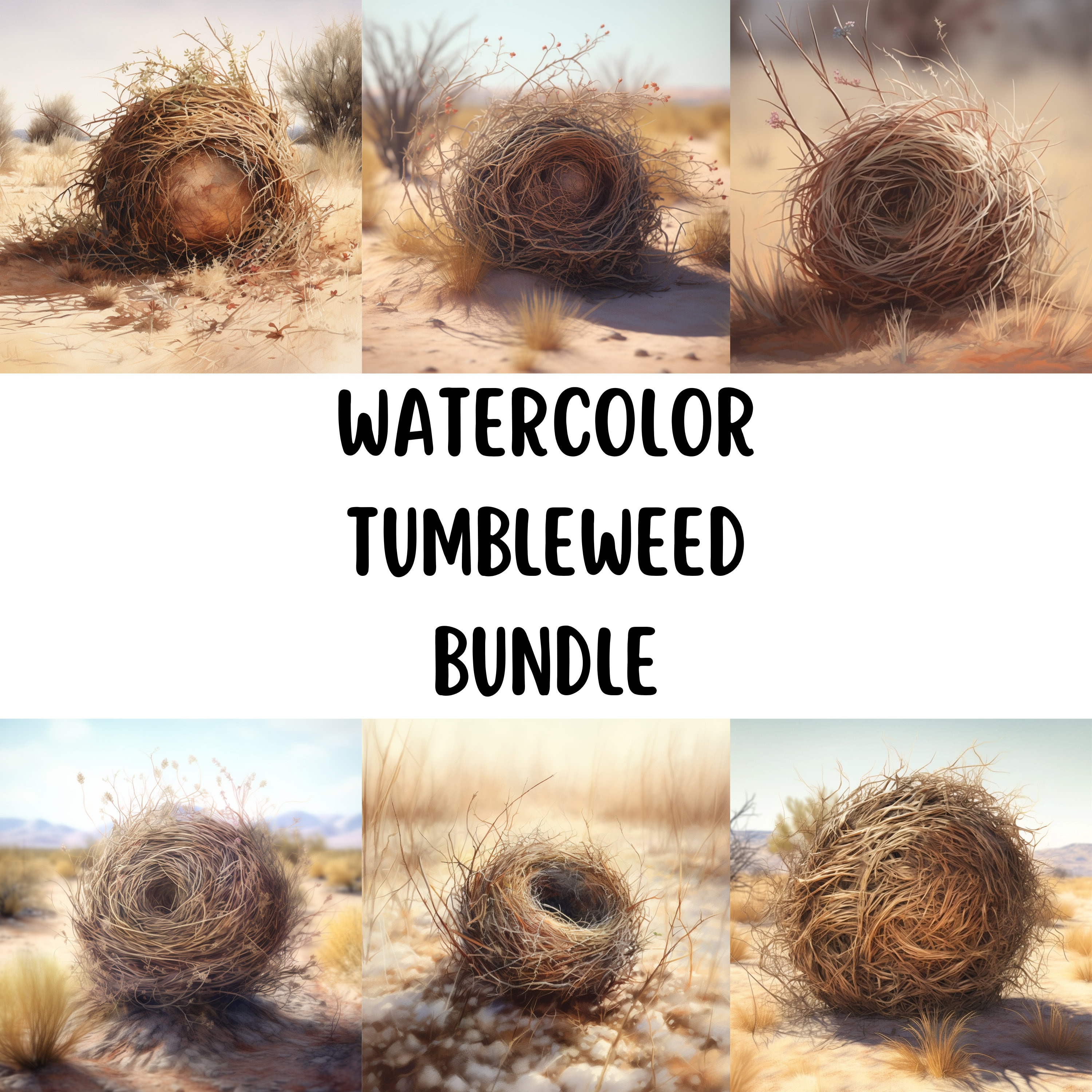 TUMBLEWEED WALL ART Bundle 19x Png Western Watercolor Wild - Etsy