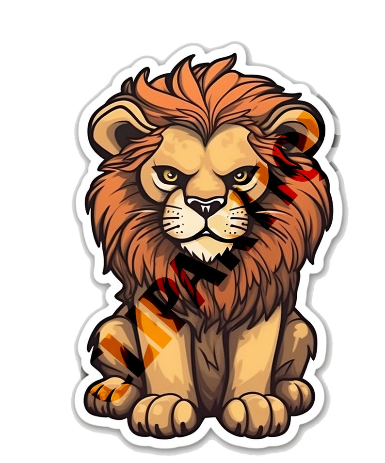 Lion Sticker 10x Variations Digital Download Transparent - Etsy