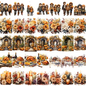 THANKSGIVING CLIPART Bundle 203x Png - Watercolor - Autumn Fall ...