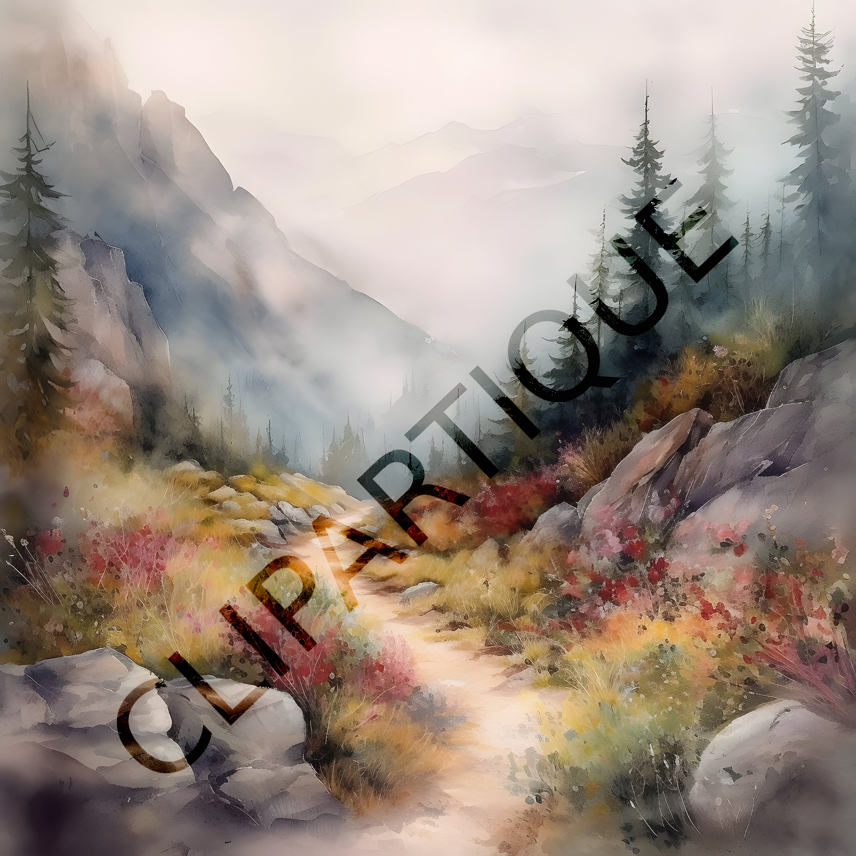 Misty Mountain Pathways Clipart 12 High Quality PNGS - Etsy