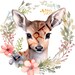 Deer Wreath Watercolor Clipart, Illustration, Scrapbook | Digital ...