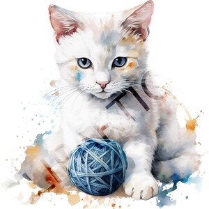 Watercolor Cats Clipart - 12 Designs - Digital Download Commercial Use ...