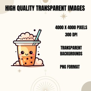 Kawaii Drinks Clipart Bundle - 128x Cute Kawaii PNG Clipart Tea Coffee ...