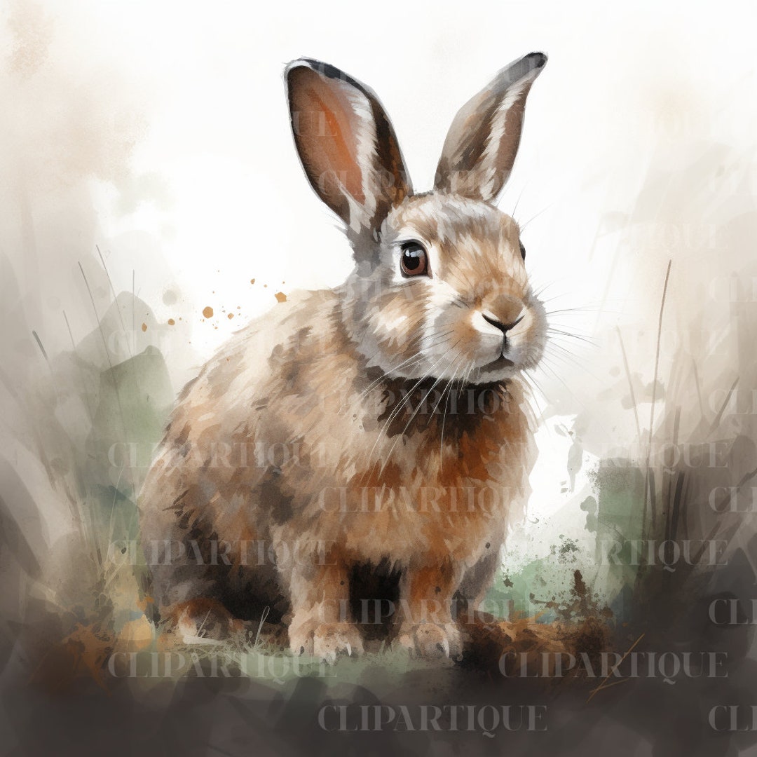 BUNNY PNG 12pc, Water Color CLIPART, Forest Animals Png, Digital ...