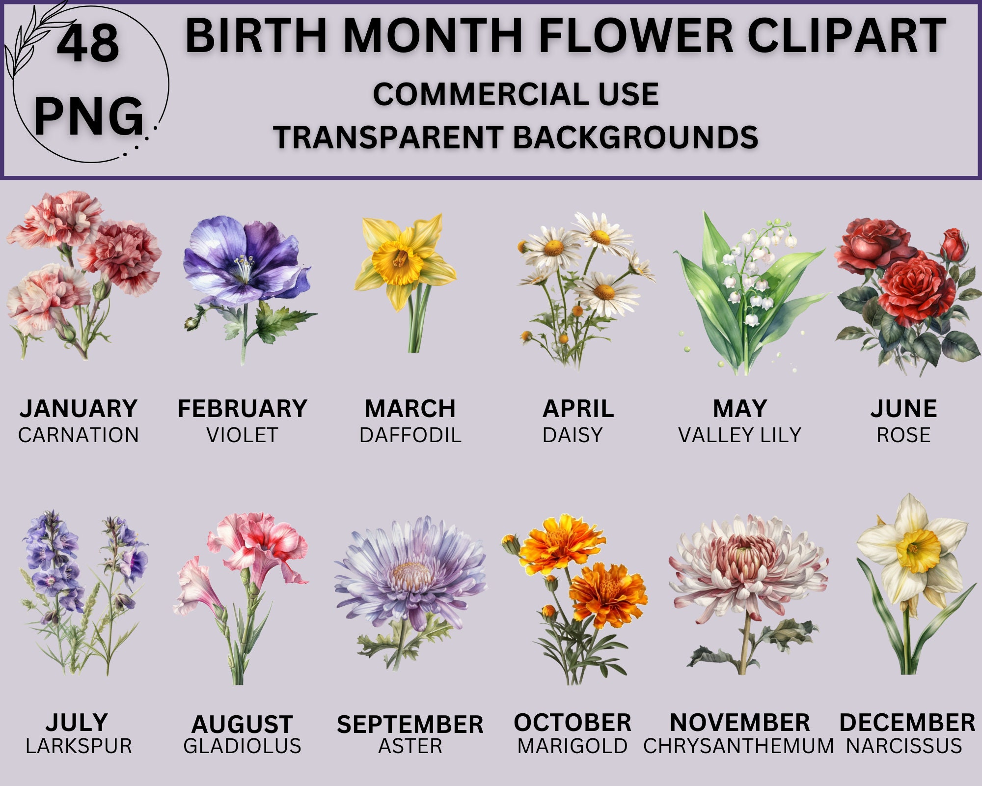 September Flowers Clip Art