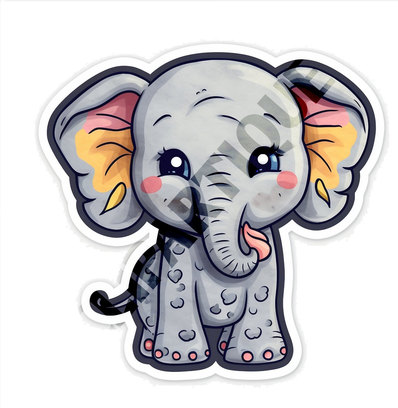 Elephant Sticker 10x Variations Digital Download - Etsy