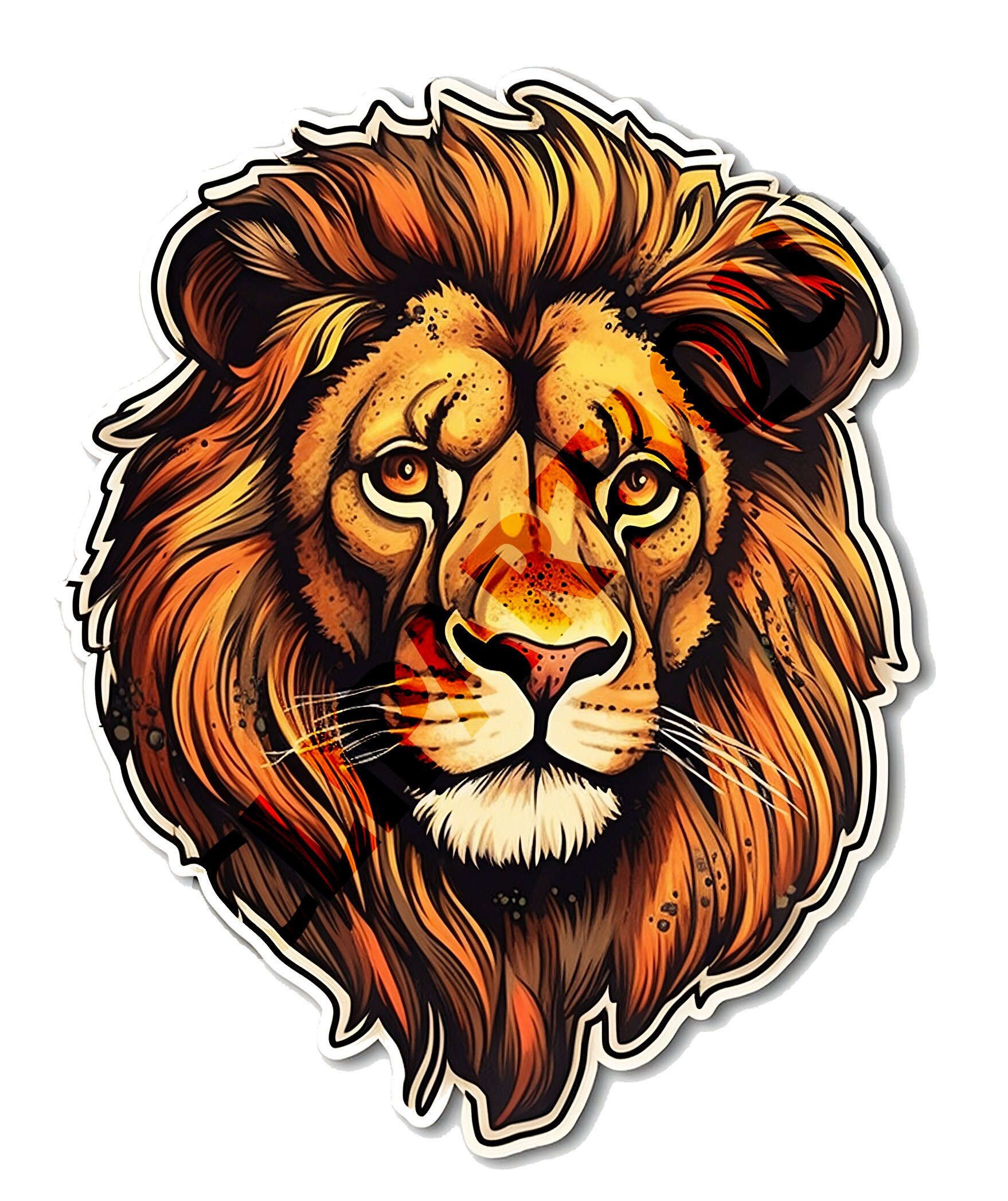 Lion Sticker 10x Variations Digital Download Transparent - Etsy