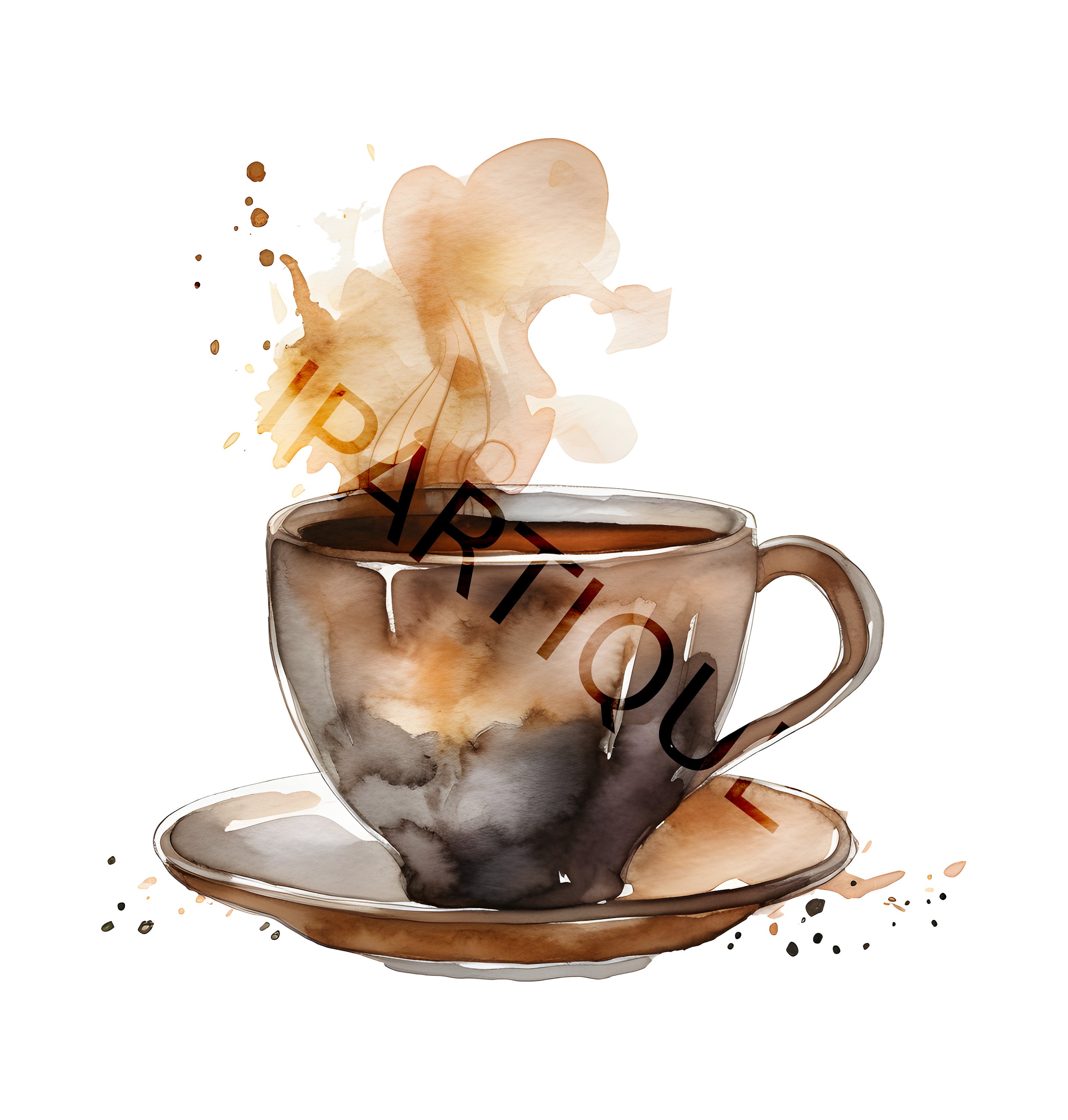 Coffee Watercolor Clipart Illustration Scrapbook Digital - Etsy